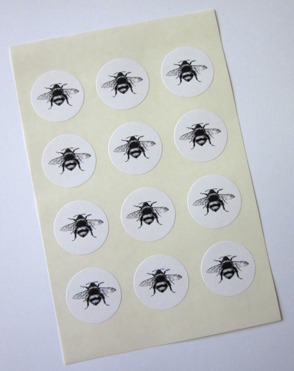 Bee Stickers One Inch Round Seals | Etsy