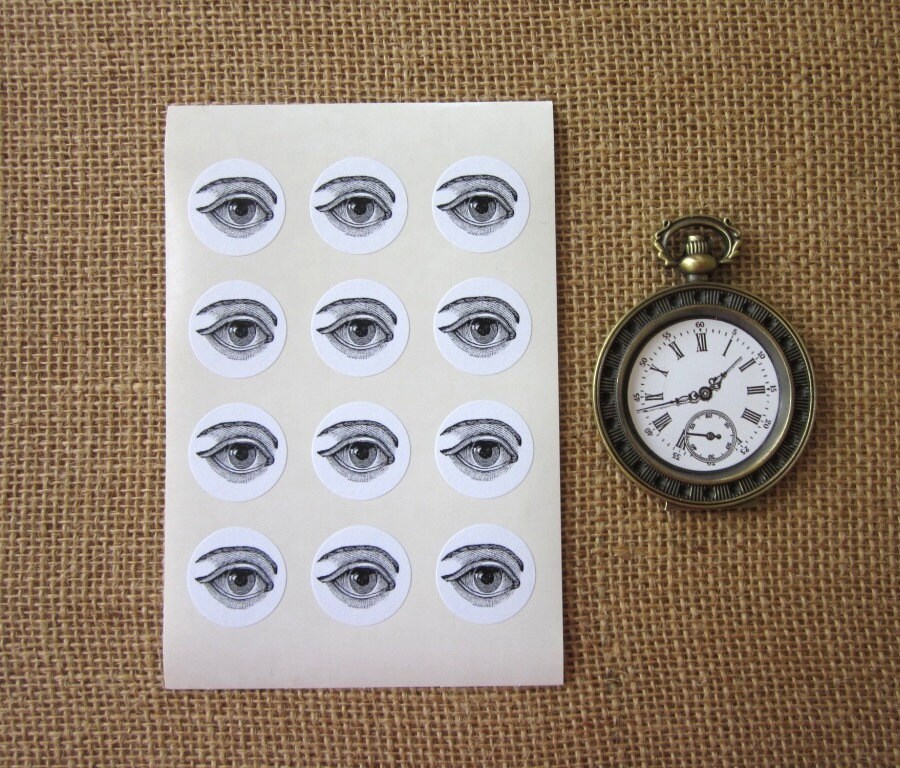 Eye Stickers One Inch Round Seals - Etsy