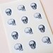 Skull Stickers One Inch Round Seals - Etsy