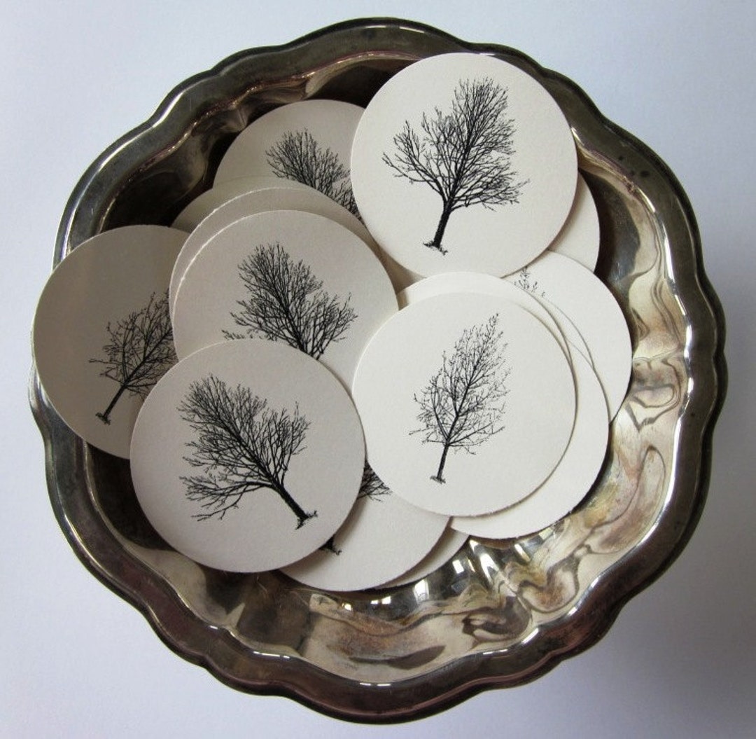 Winter Tree Tags Round Gift Tags Set of 10 - Etsy