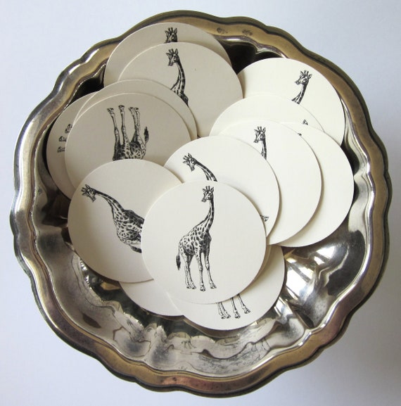 Giraffe Tags Round Paper Gift Tags Set of 10 | Etsy