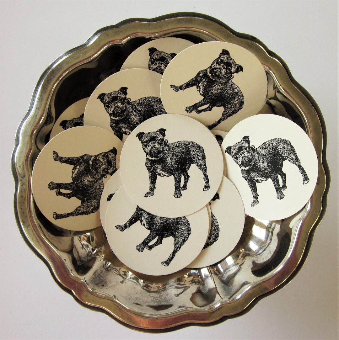 French Bulldog Pug Dog Tags Round Gift Tags Set of 10 - Etsy