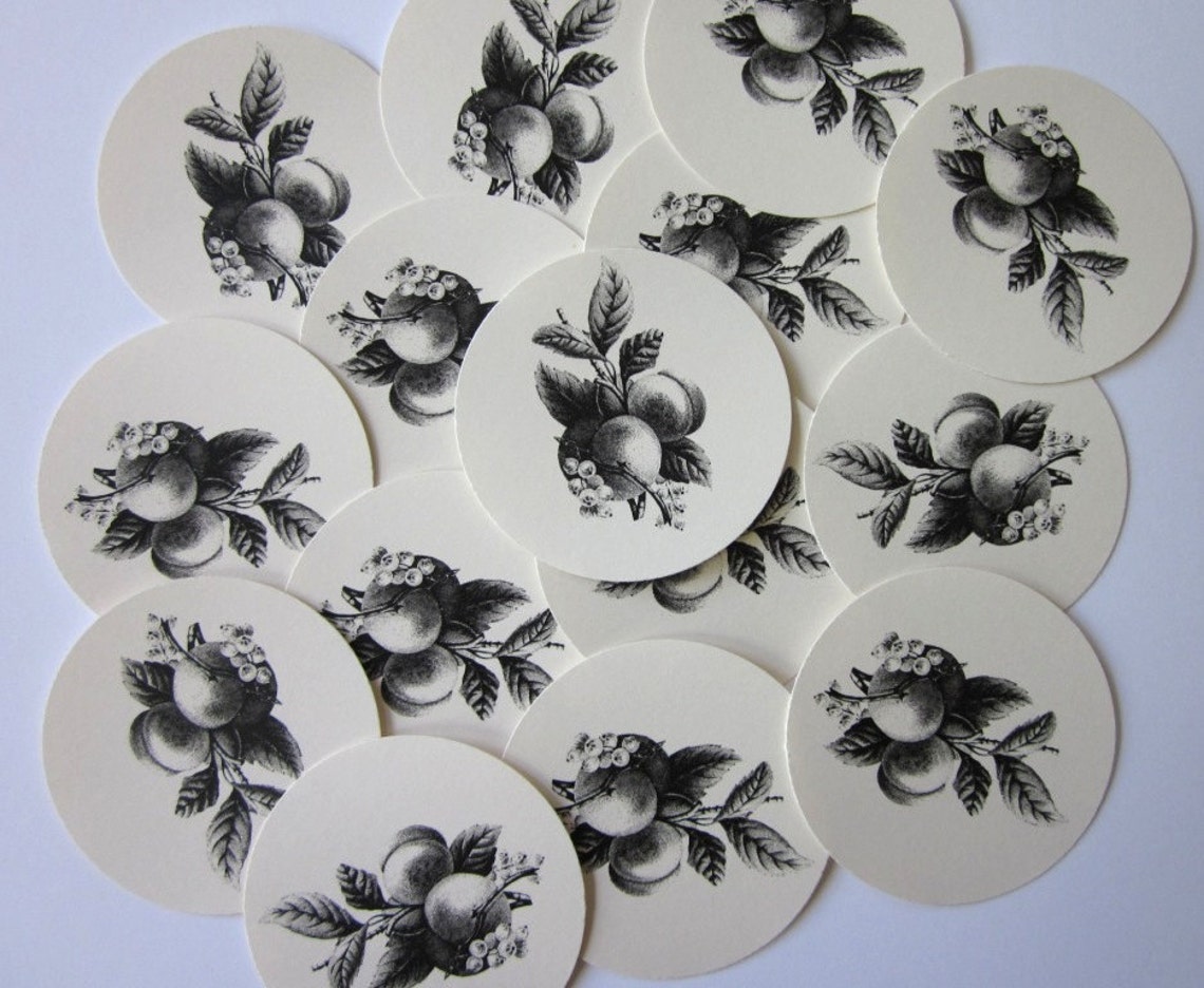 Peach Fruit Tags Round Paper Gift Tags Set of 10 - Etsy