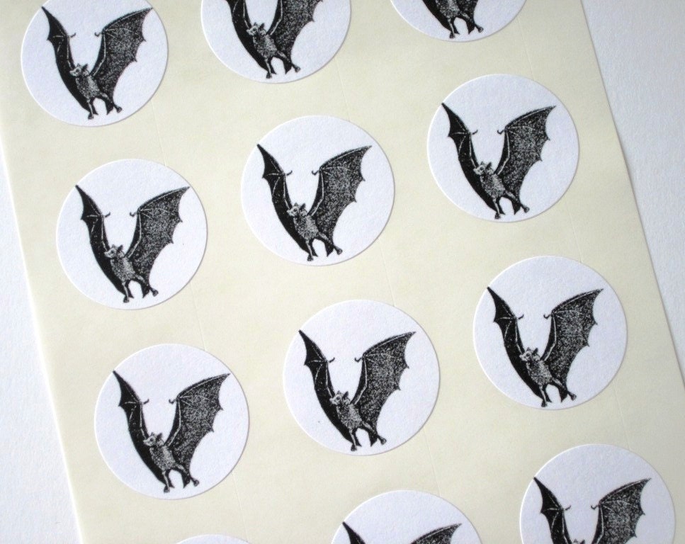 Bat Stickers One Inch Round Seals - Etsy