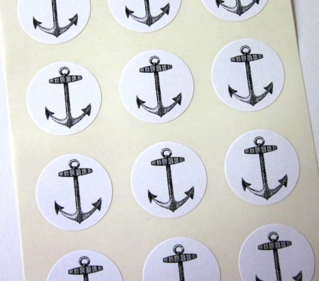 Anchor Stickers One Inch Round Seals - Etsy