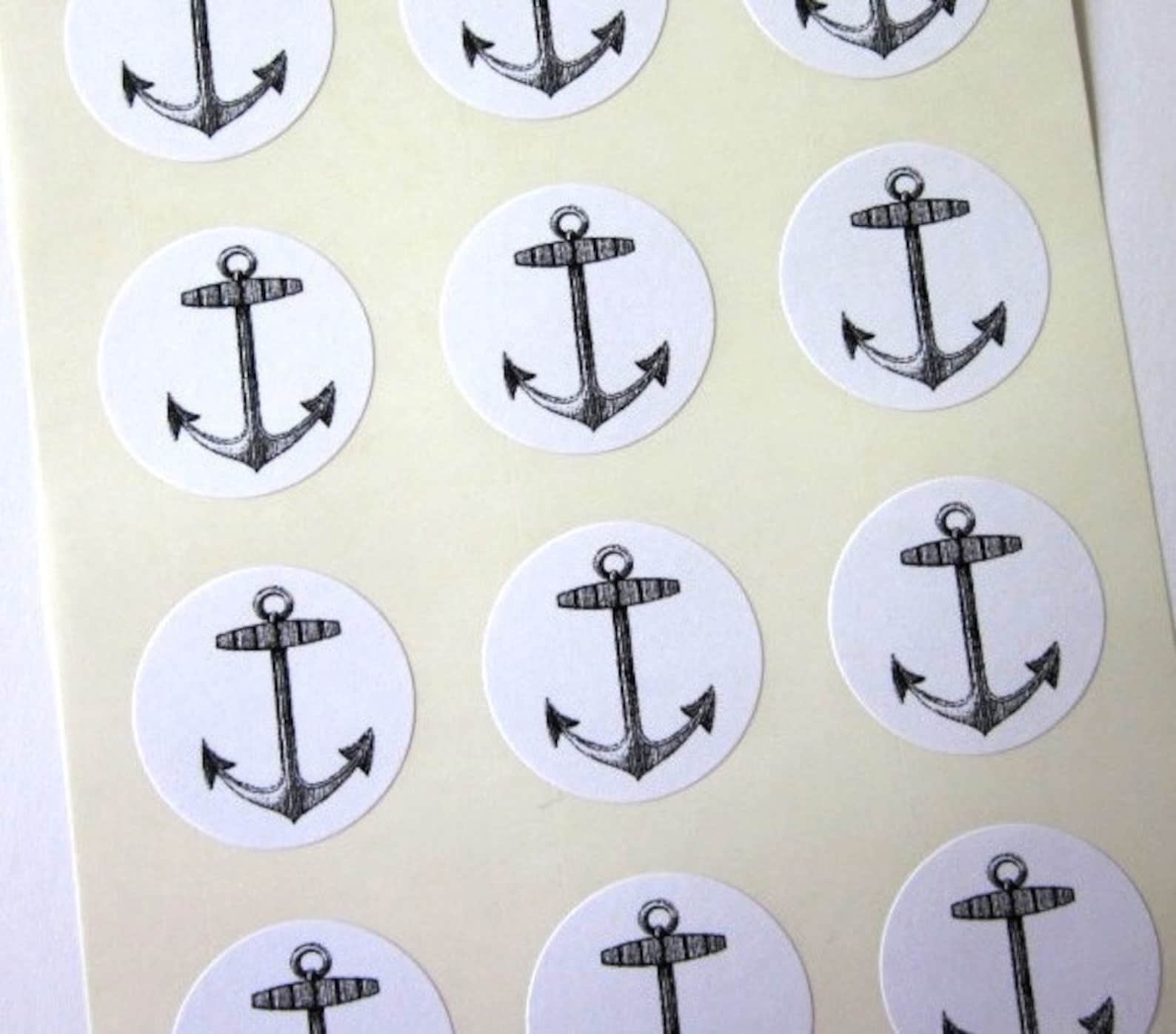 Anchor Stickers One Inch Round Seals - Etsy