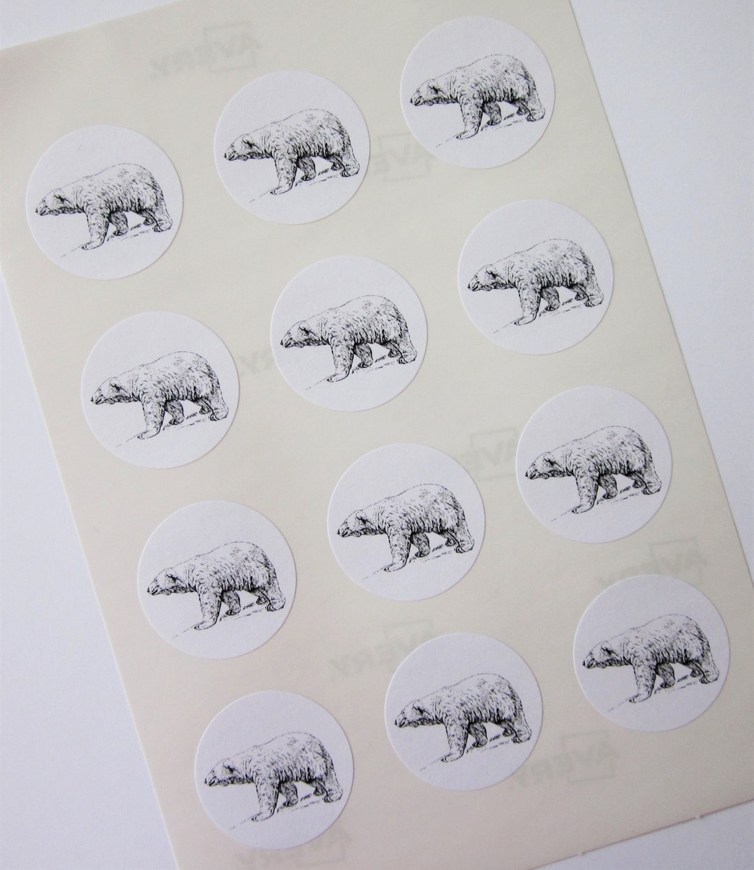 Polar Bear Stickers One Inch Round Seals - Etsy