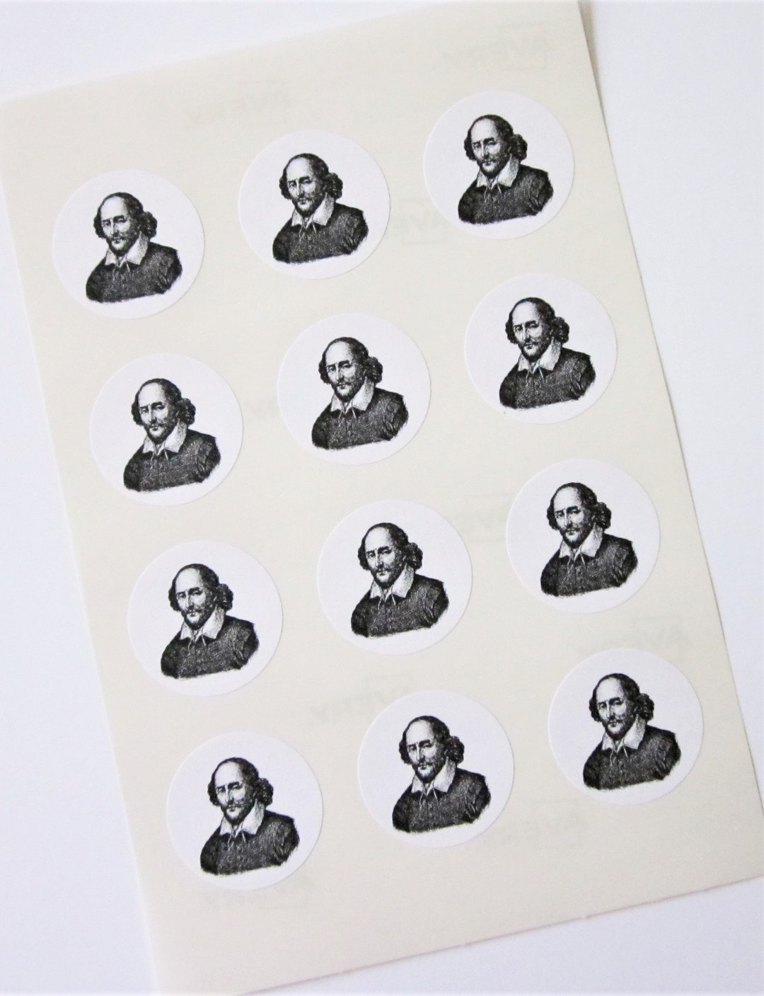 Shakespeare Stickers One Inch Round Seals - Etsy