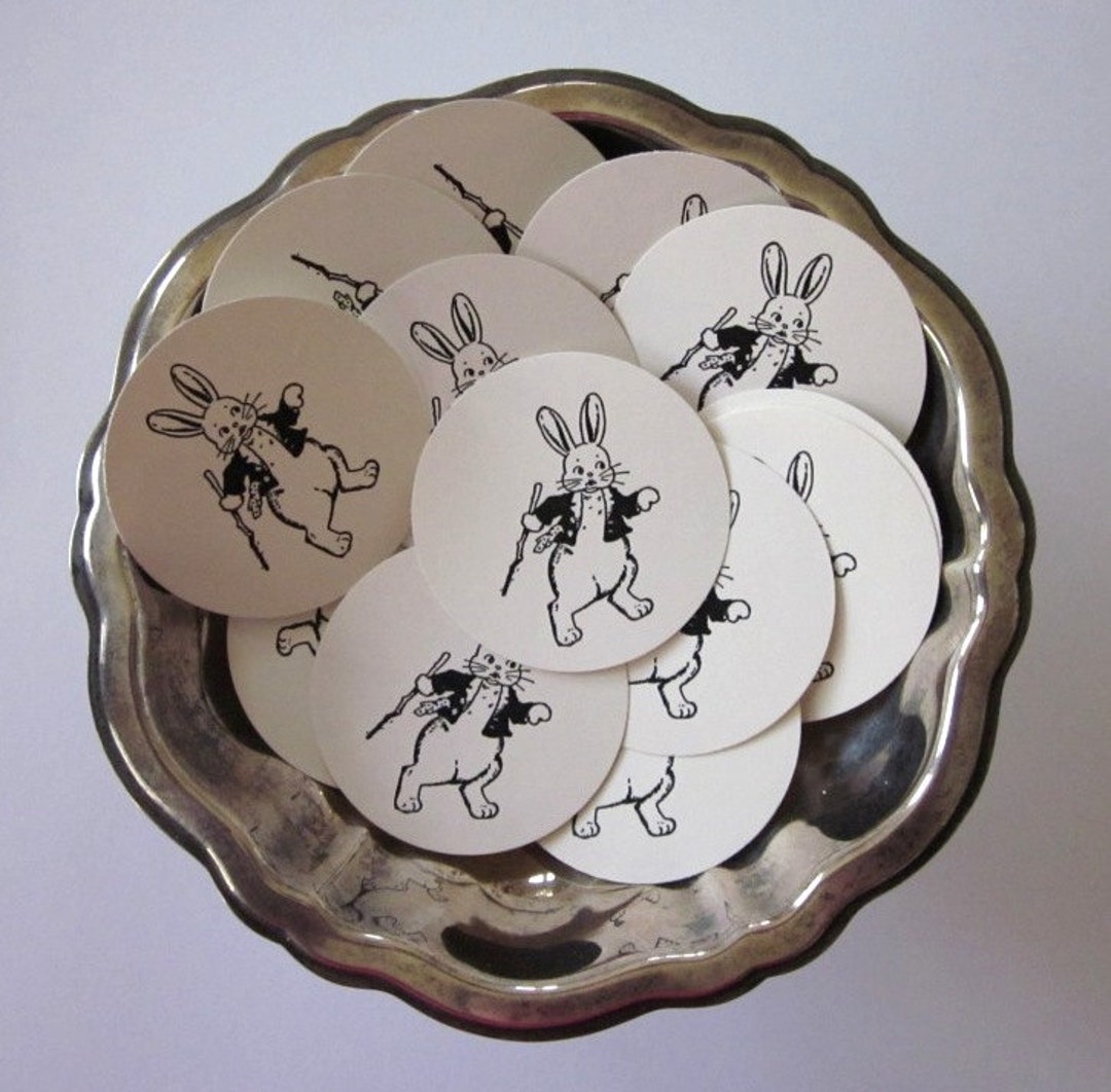 Bunny Rabbit Tags Round Paper Gift Tags Set of 10 - Etsy