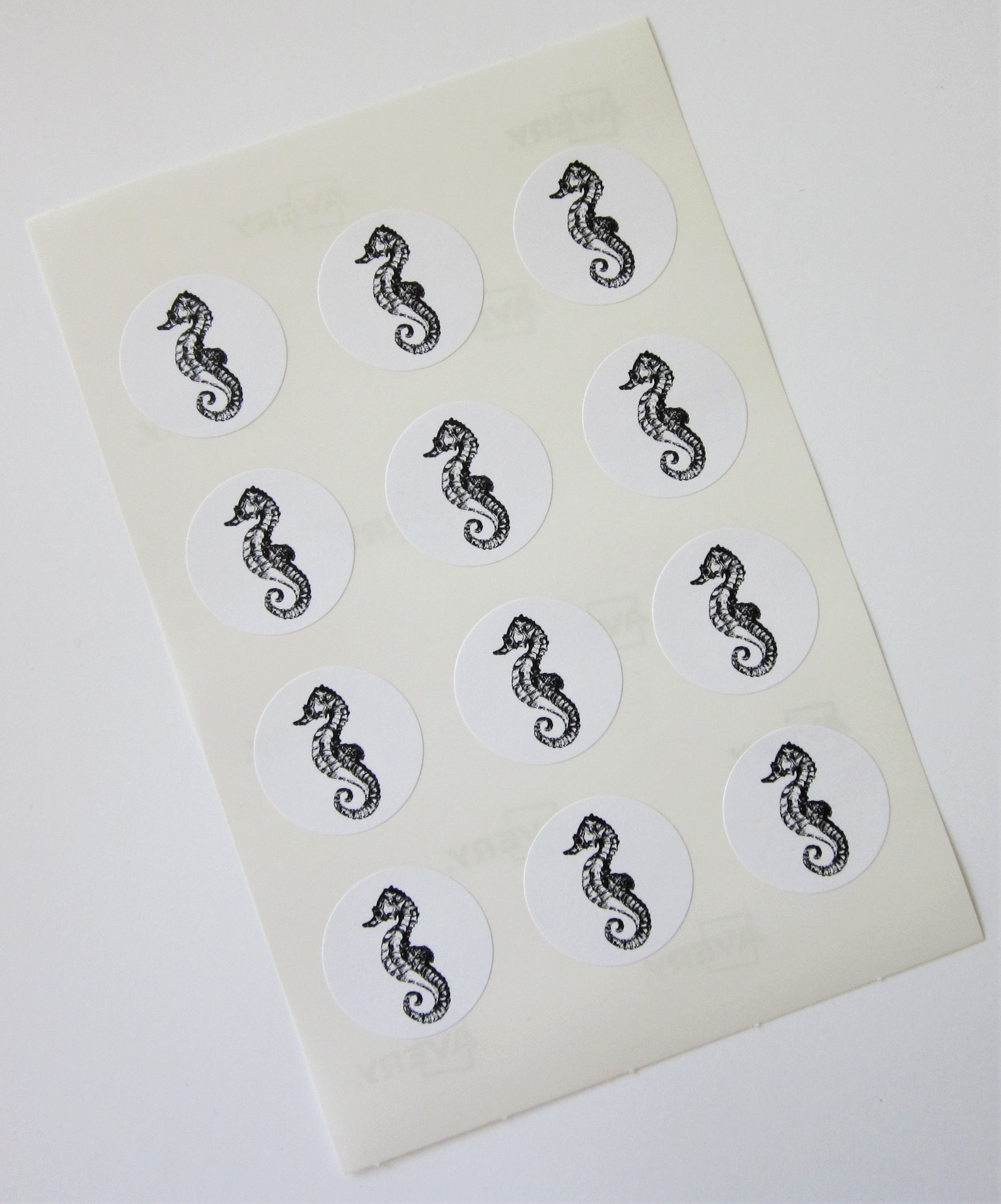 Seahorse Stickers One Inch Round Seals - Etsy