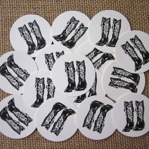 Cowboy Boots Tags Round Paper Gift Tags Set of 10 - Etsy