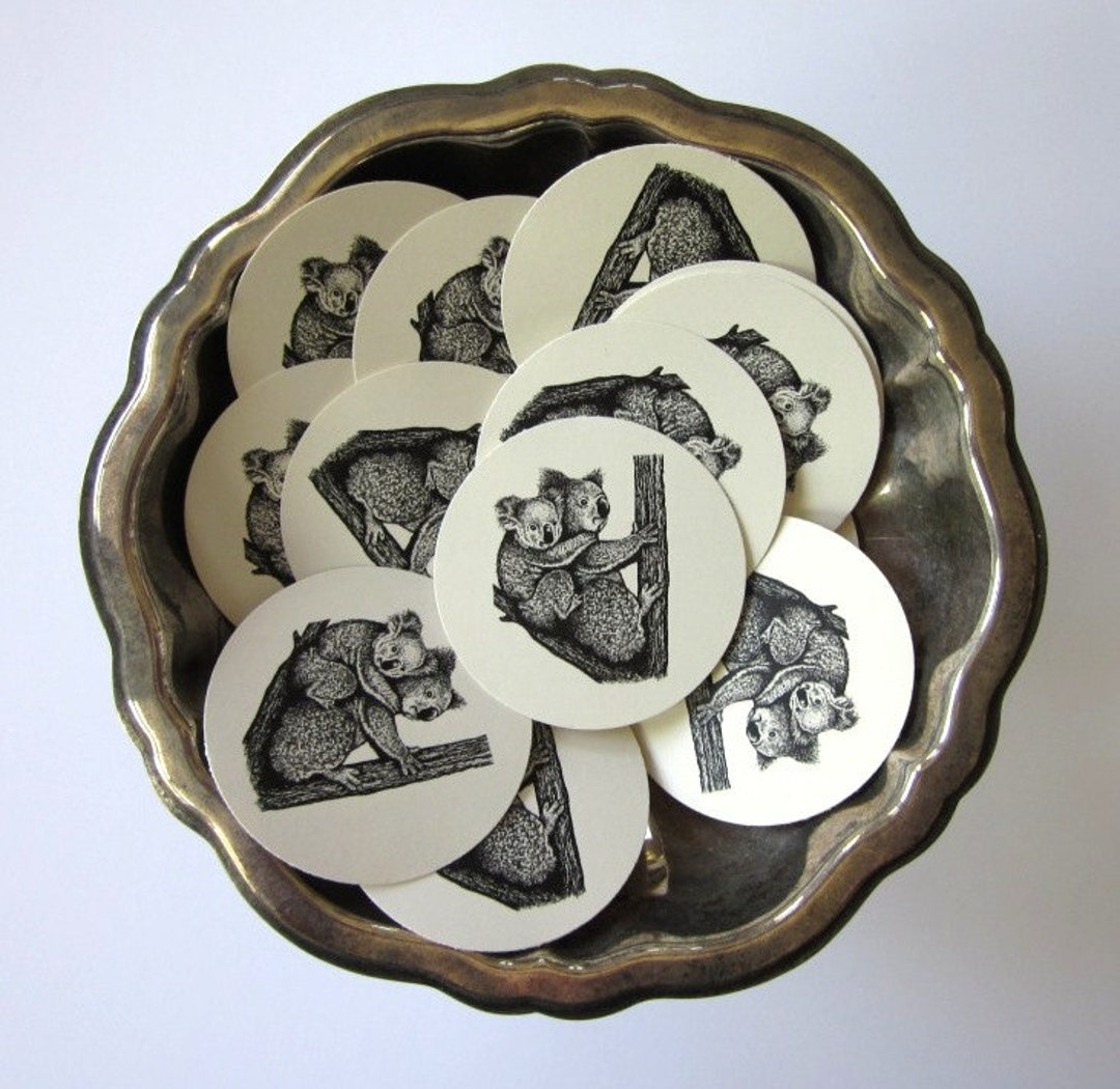 Koala Bear Tags Round Paper Gift Tags Set of 10 - Etsy