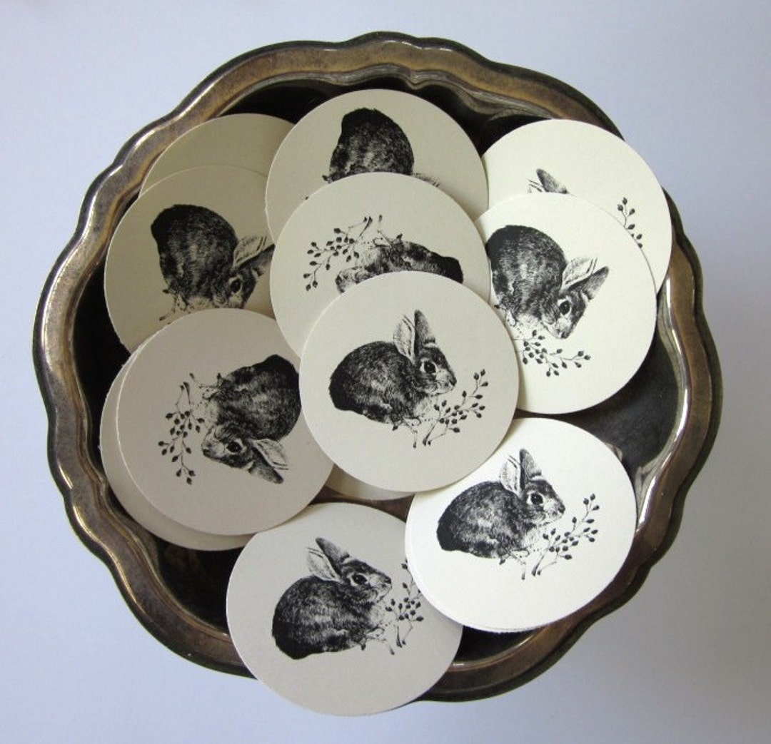 Rabbit Bunny Tags Round Paper Gift Tags Set of 10 - Etsy