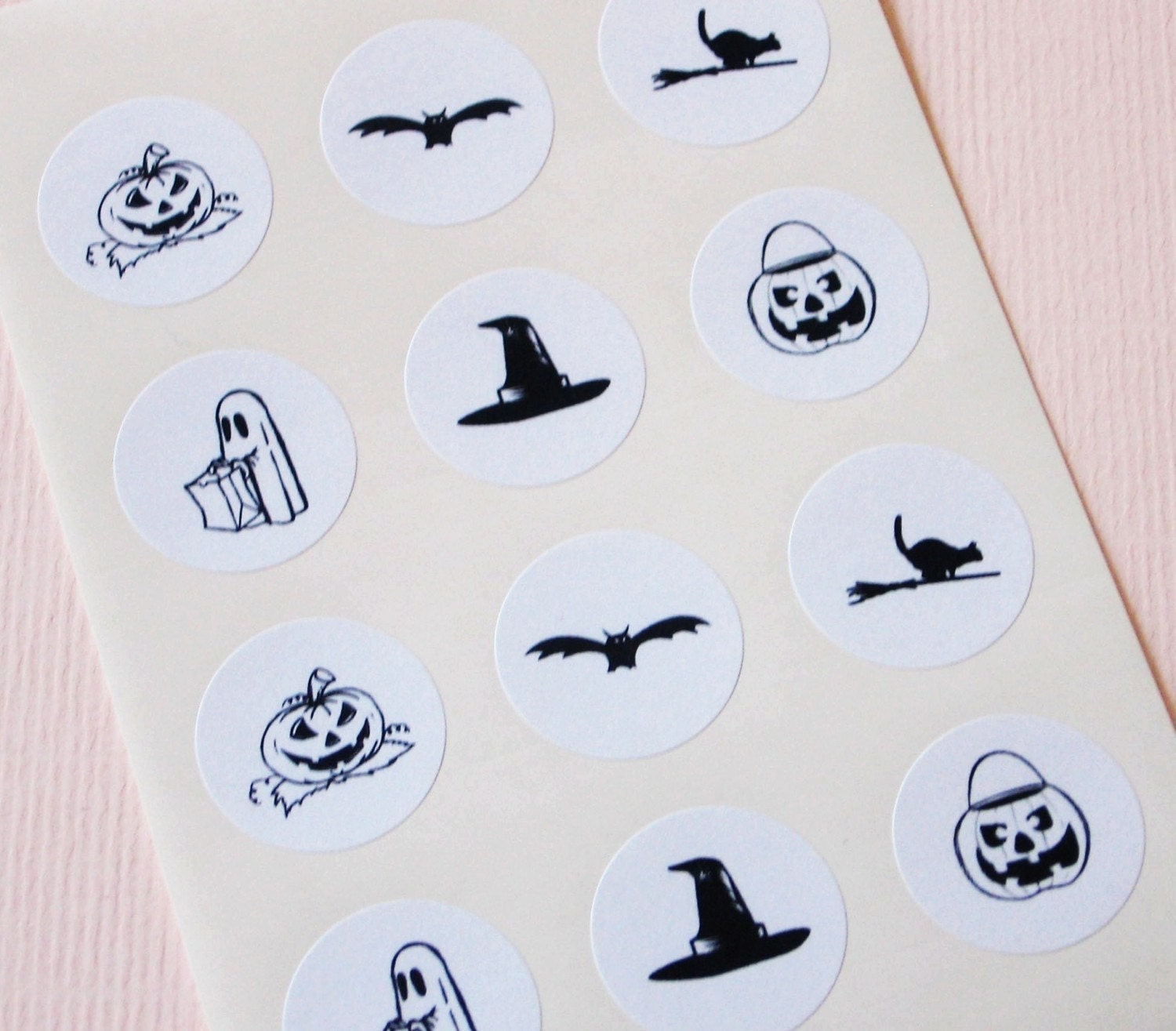 Halloween Stickers One Inch Round Seals - Etsy