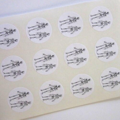 Skull Stickers One Inch Round Seals - Etsy