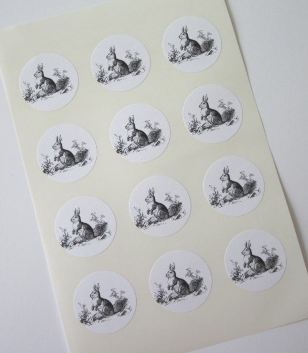 Rabbit Bunny Stickers One Inch Round Seals - Etsy
