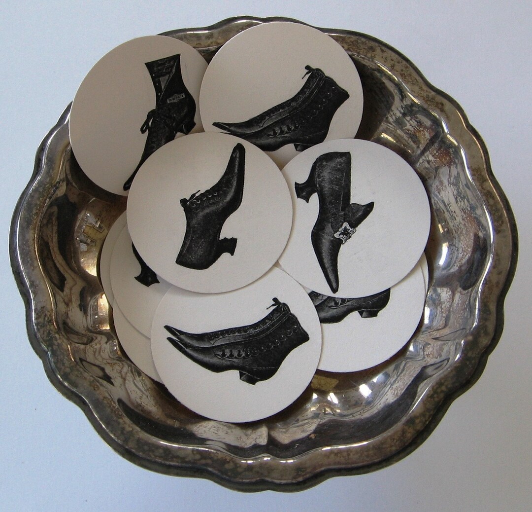 Vintage Shoe Tags Round Paper Gift Tags Set of 10 - Etsy