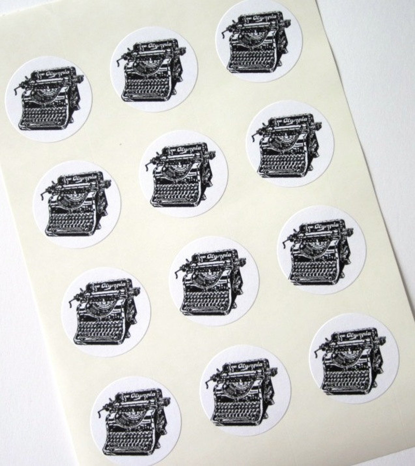 Vintage Typewriter Stickers One Inch Round Seals - Etsy