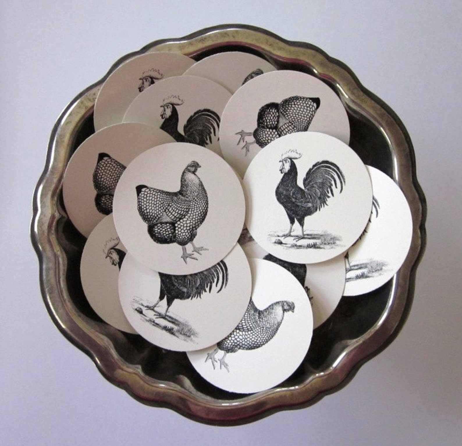 Chicken Tags Round Paper Gift Tags Set of 10 - Etsy