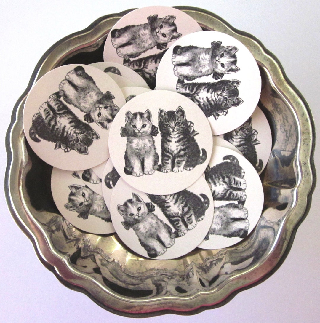 Etiquetas de gatos de gatitos redond de etiqueta de regalo de 10 - Etsy ...