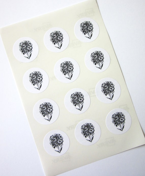 Wallflower Flower Floral Stickers One Inch Round Seals | Etsy