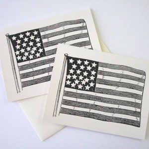 American Flag Note Cards Stationery Set of 10 Cards With Matching ...