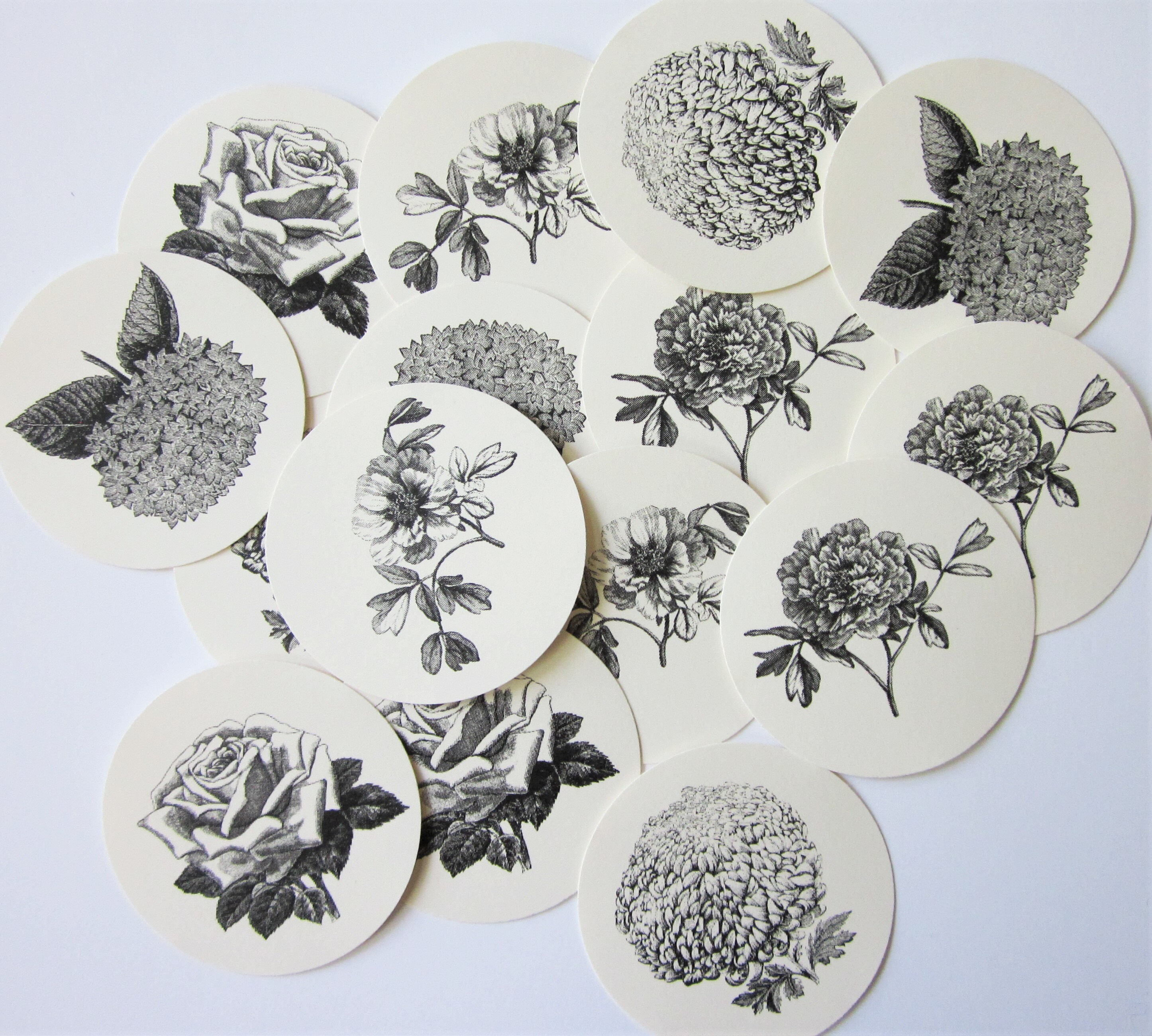 Flower Floral Tags Round Gift Tags Set of 10 - Etsy