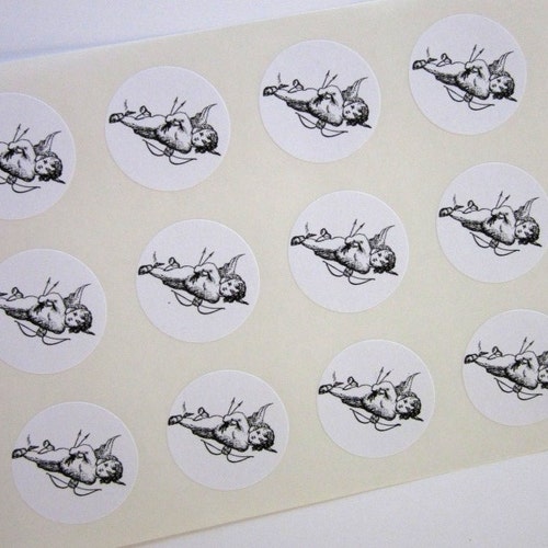 Cupid Stickers One Inch Round Seals - Etsy