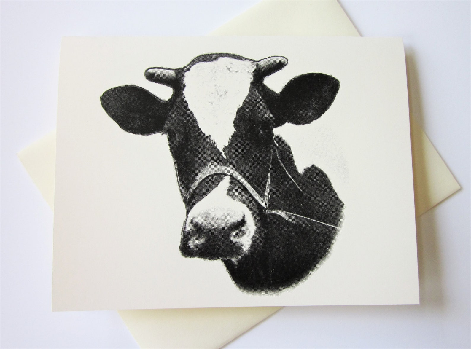 Cow Note Cards Stationery Set of 10 Cards in White or Light - Etsy