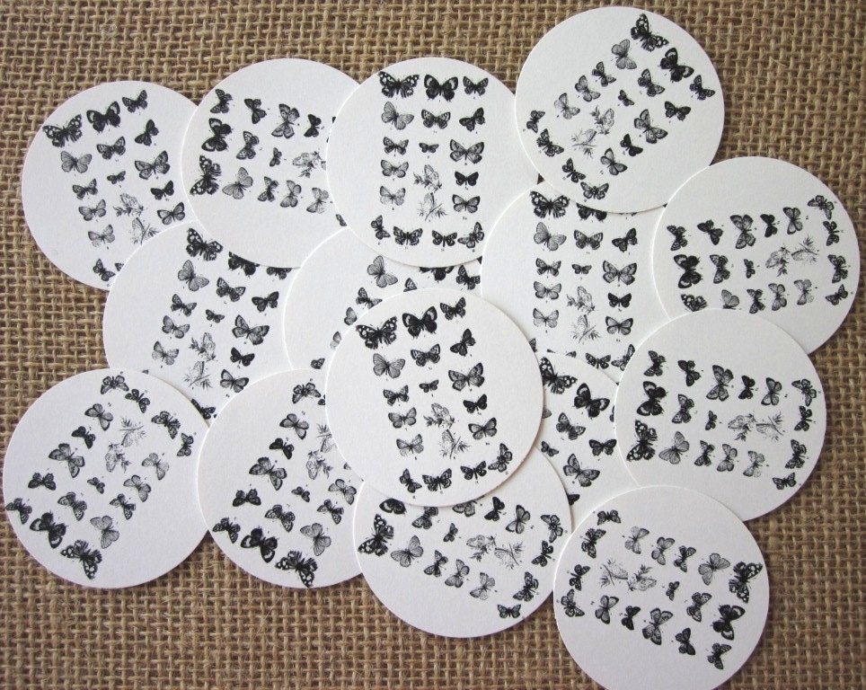 Butterfly Tags Round Paper Gift Tags Set of 10 | Etsy