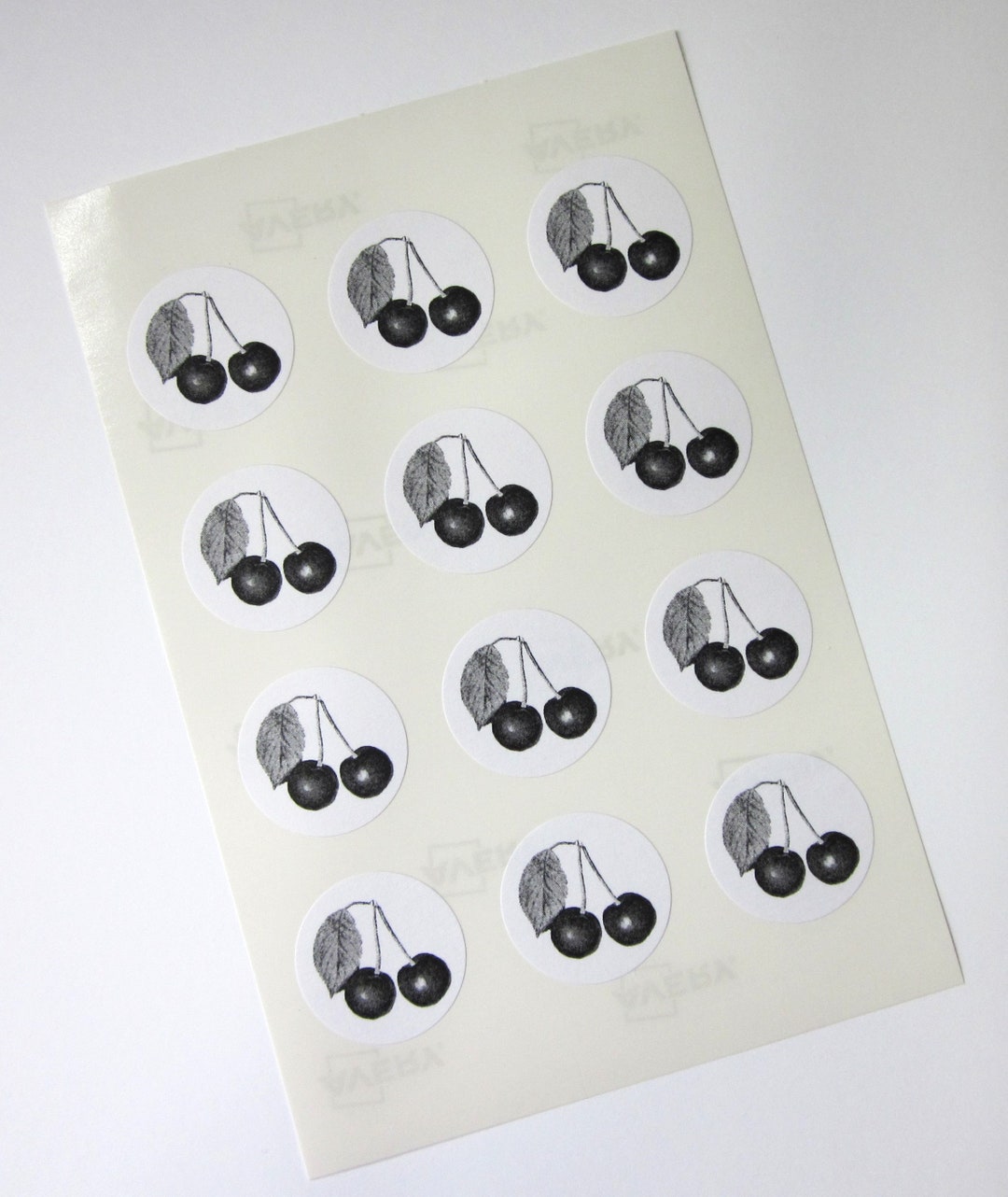 Cherry Cherries Fruit Stickers One Inch Round Seals - Etsy