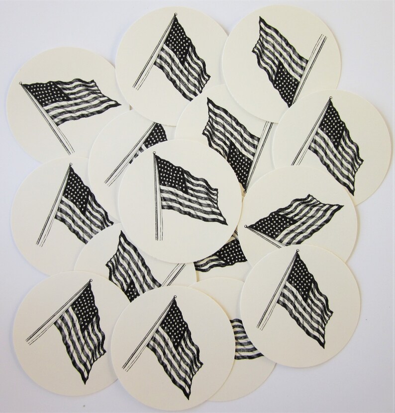 American Flag Tags Round Gift Tags Set of 10 - Etsy