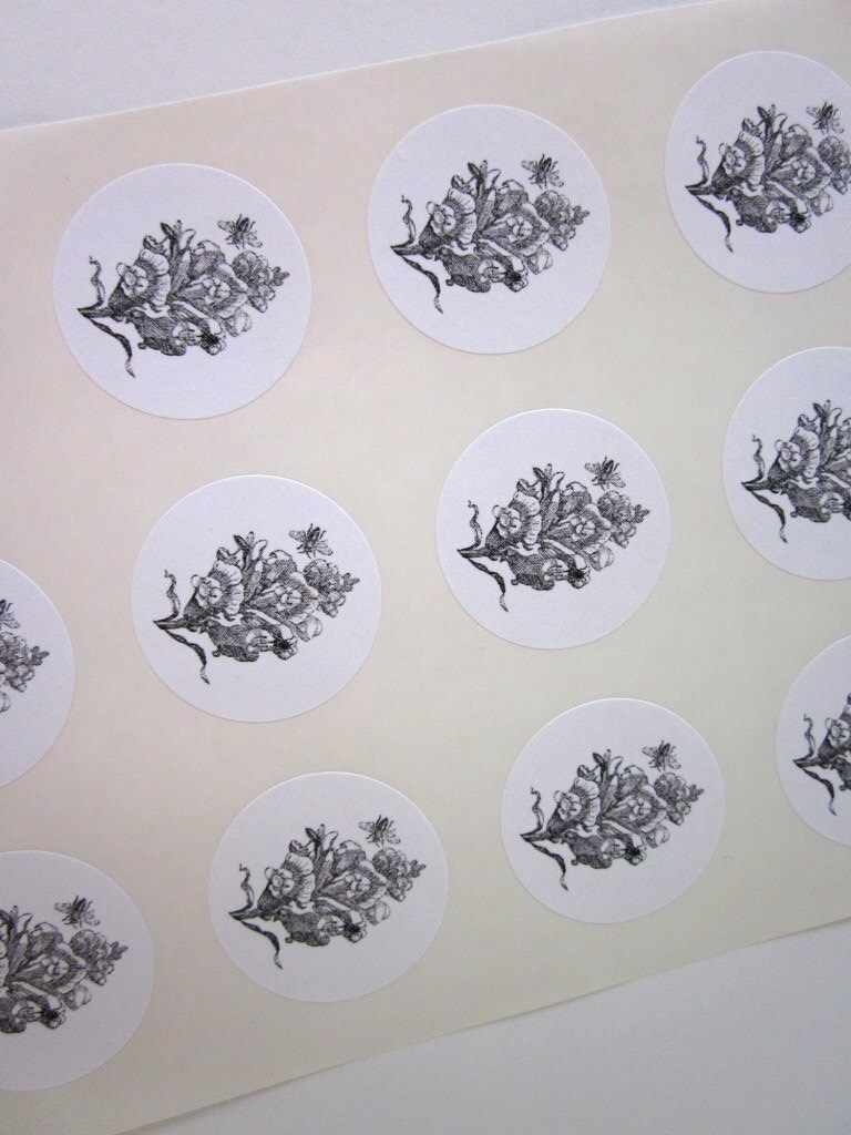 Snapdragon Flower Stickers One Inch Round Seals - Etsy