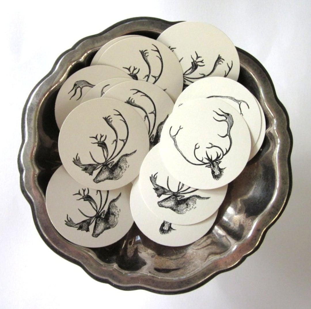 Caribou Tags Round Paper Gift Tags Set of 10 - Etsy