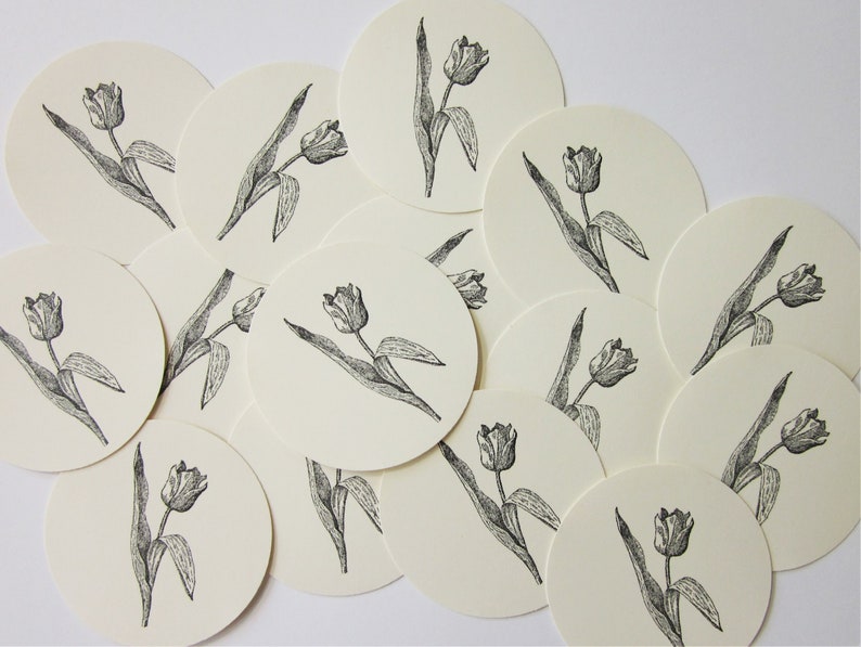 Tulip Flower Tags Round Gift Tags Set of 10 - Etsy