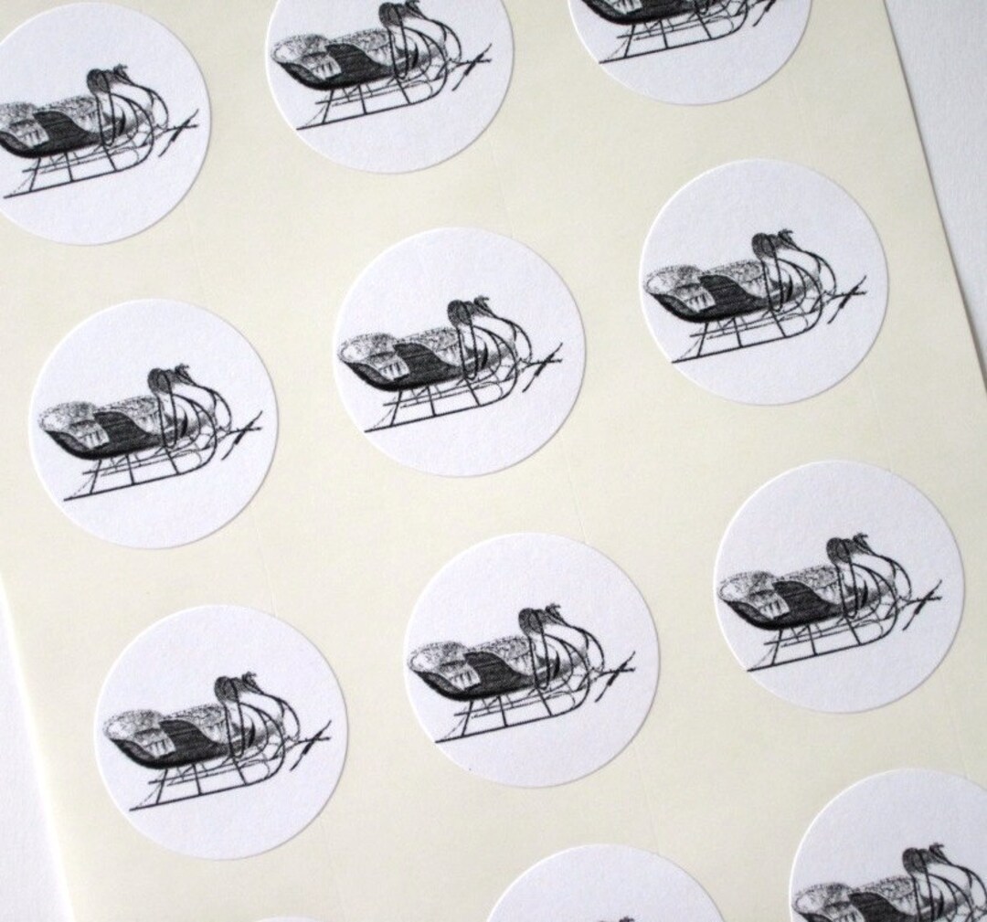 Sleigh Stickers One Inch Round Seals - Etsy