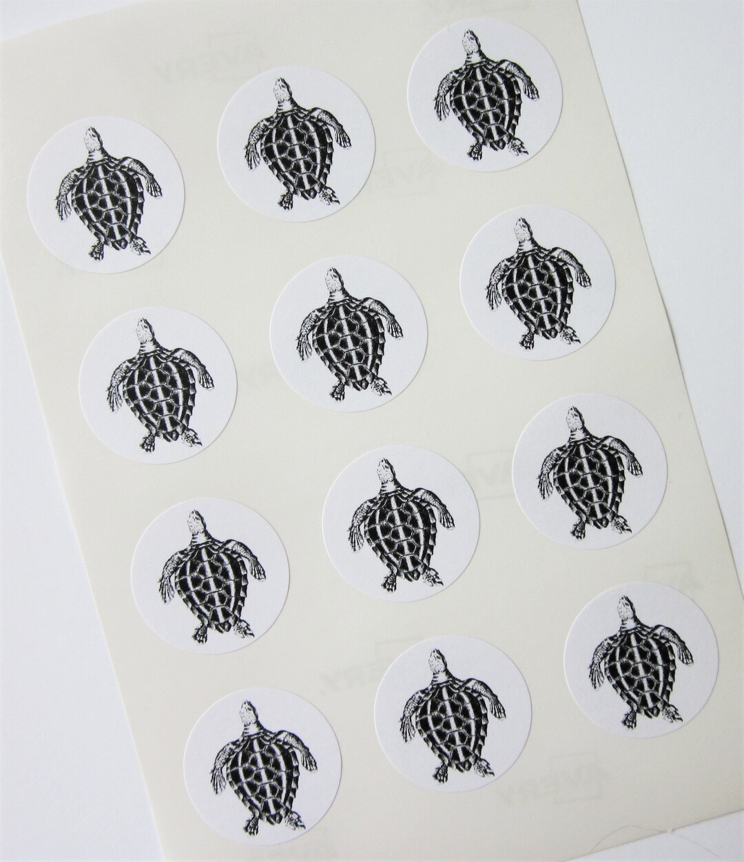 Turtle Tortoise Stickers One Inch Round Seals - Etsy