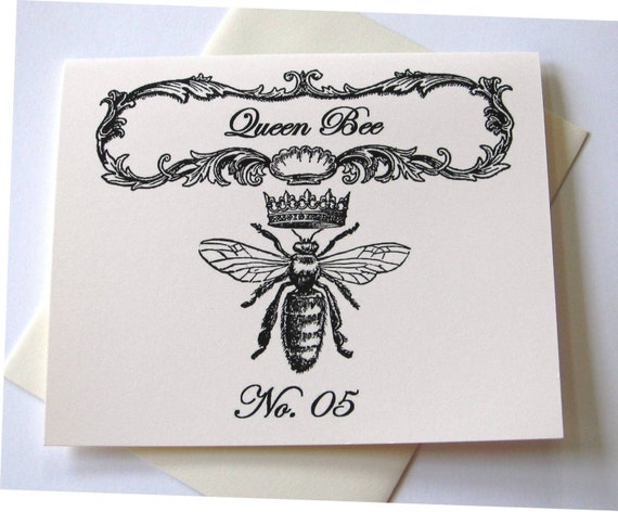 Queen Bee Note Cards Set of 10 With Matching Envelopes | Etsy