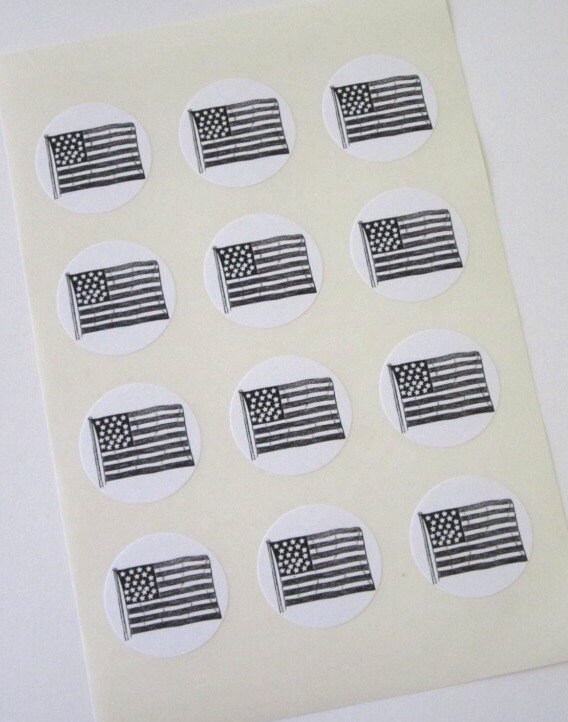 American Flag Stickers One Inch Round Seals - Etsy