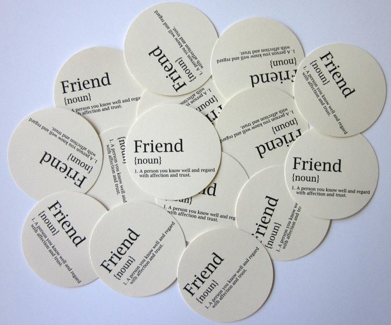Friend Tags Round Paper Gift Tags Set of 10 - Etsy