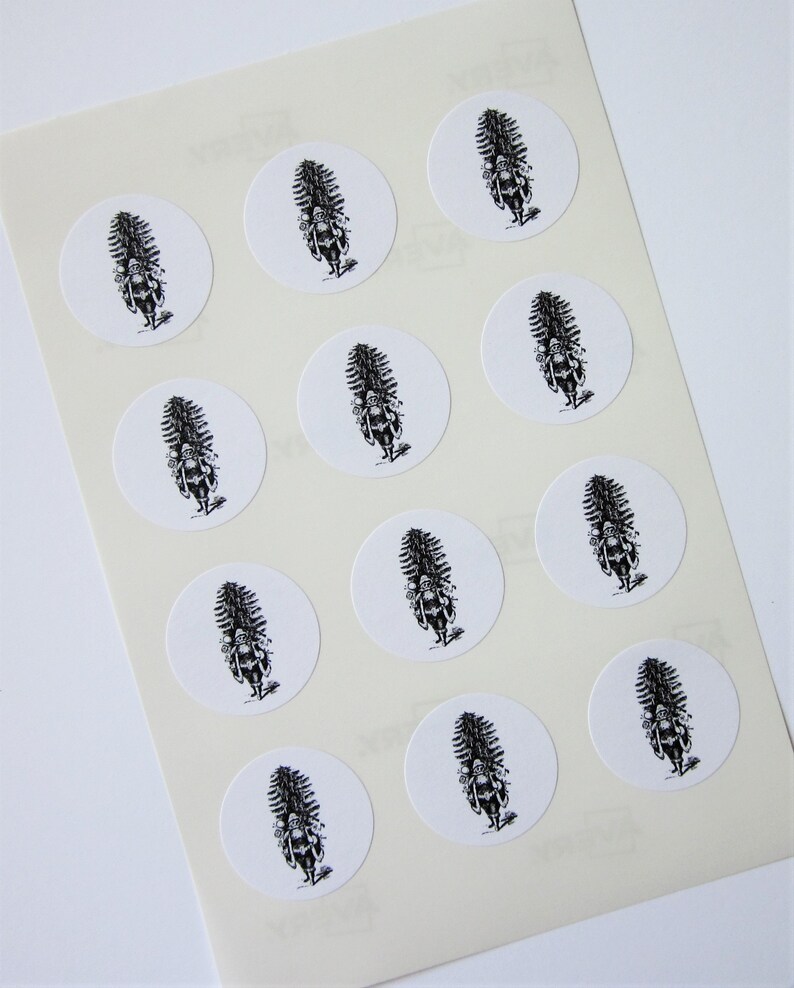 Santa Claus Christmas Tree Stickers One Inch Round Seals - Etsy