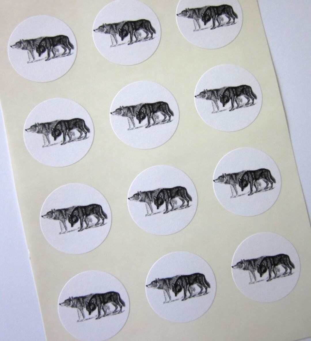 Wolf Wolves Stickers One Inch Round Seals - Etsy