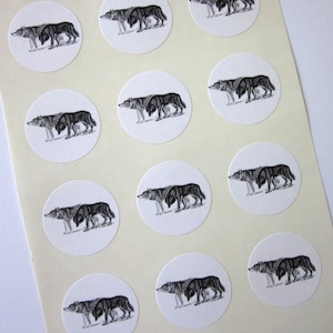 Wolf Wolves Stickers One Inch Round Seals - Etsy