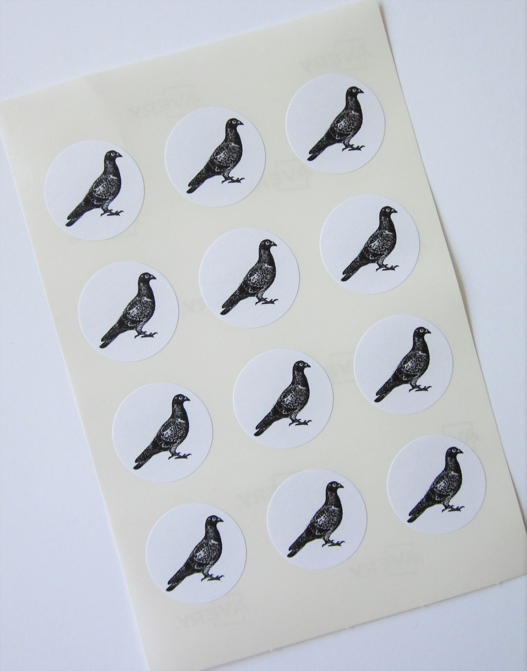 Pigeon Bird Stickers One Inch Round Seals - Etsy