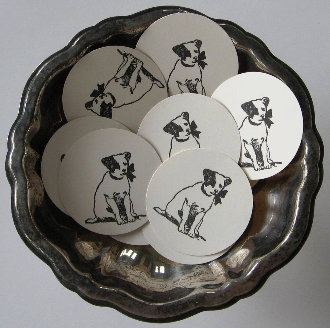 Dog Tags Round Gift Tags Set of 10 - Etsy
