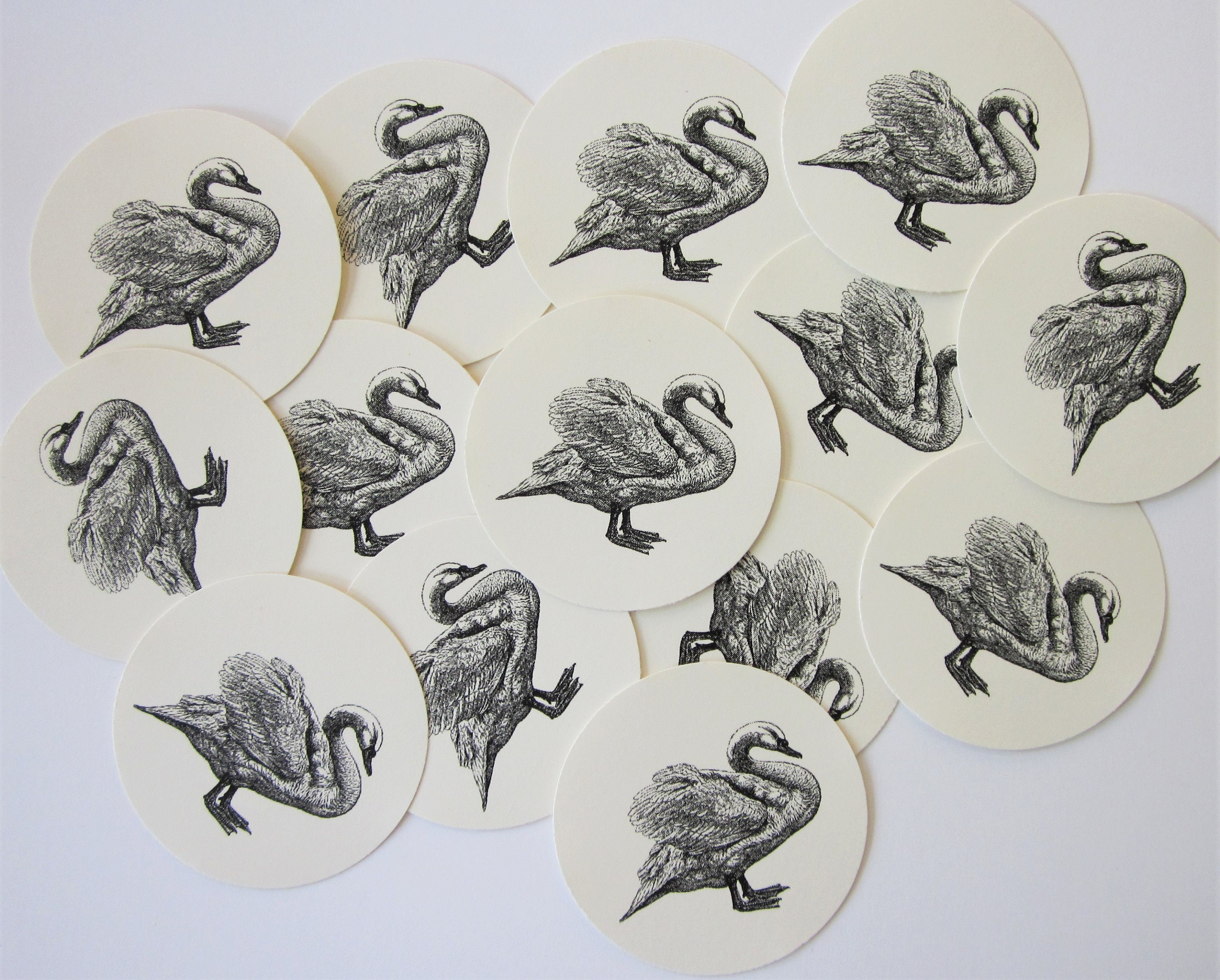 Swan Round Gift Tags Set of 10 - Etsy
