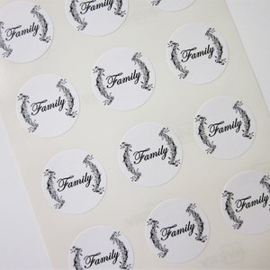 Family Sign Stickers One Inch Round Seals - Etsy