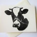 Cow Note Cards Stationery Set of 10 Cards in White or Light Ivory With ...