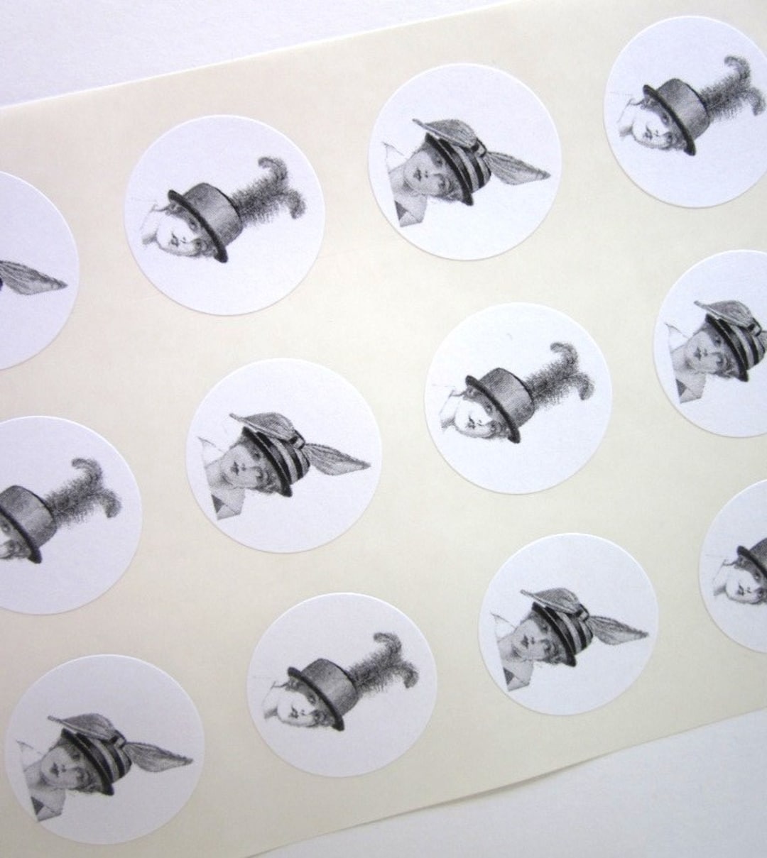 Ladies With Fancy Hats Stickers One Inch Round Seals - Etsy