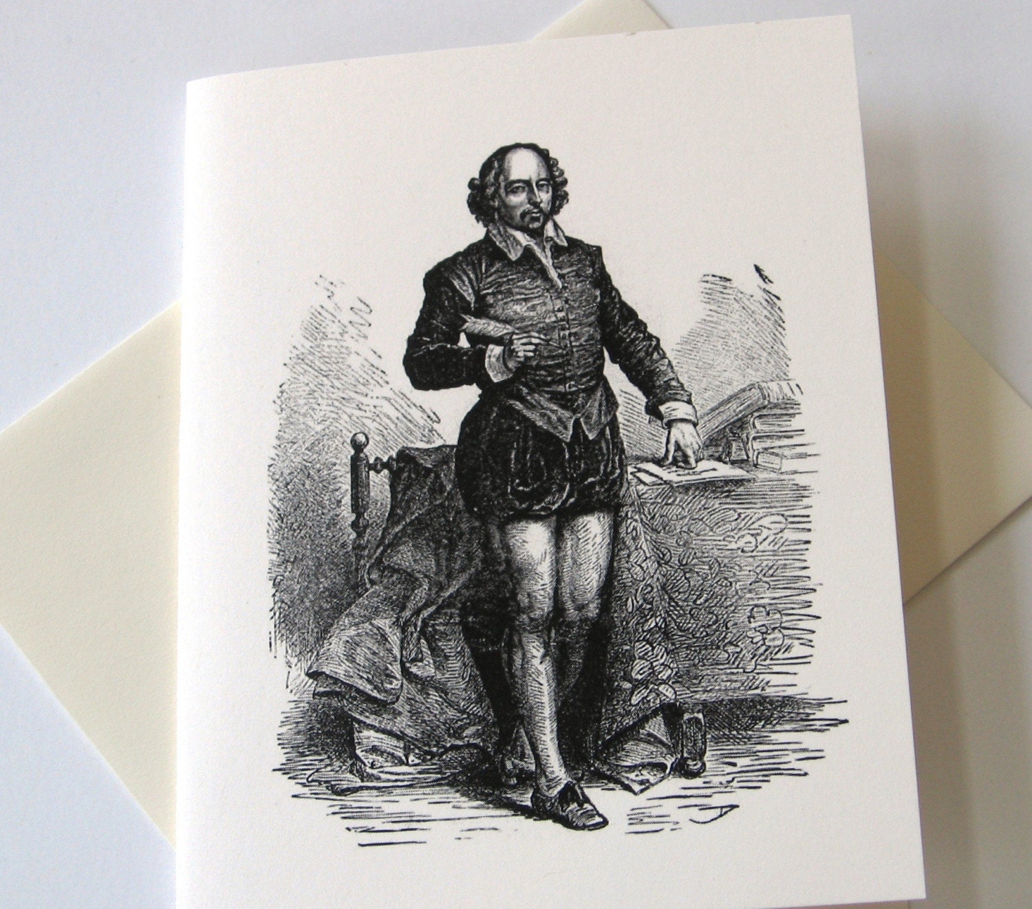 Shakespeare Note Cards Stationery Set of 10 Cards in White or - Etsy
